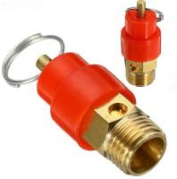 China Brass Safety Pressure Relief Valve with Pull Ring, Thread Air Compressor Safety Valve for Air Tank Water Gas Pressure Protection for sale