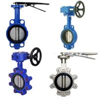 China 1in 12in Manual Handle Type Vertical Plate Ductile Iron Two Way Soft Seal Disc Butterfly Valves ISO 5211 Mounting Applicable for for sale