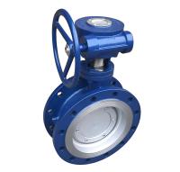 China 2in48in Large Caliber WCB SS304/316 Flange Hard Seal Double Flange Triple Offset Butterfly Valve with Gearbox Professional Valve for sale