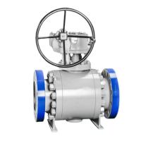 China Big Size High Performance High Pressure Three Piece Ball Valve Stainless Steel Customized Forged Trunnion Ball Valve for sale