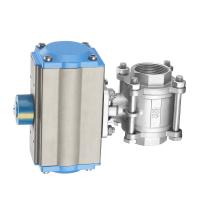 China 3 Piece Female Thread Pneumatic Ball Valve Stainless Steel Ball Valve NPT BSP Thread Valve for Water Gas Oil Pipeline for sale