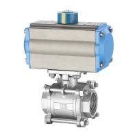 China 3 Piece Female Thread Pneumatic Ball Valve Stainless Steel Ball Valve NPT BSP Thread Valve for Water Gas Oil Pipeline for sale
