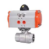 China 2 Piece 304 Stainless Steel Female Thread Pneumatic Ball Valve NPT BSP Internal Thread Air Actuated Automatic on Off Ball Valve for sale