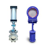 China Pneumatic Wafer Knife Gate Valve Ductile Iron Body SS304 Knife Plate With Solenoid Valve for Slurry Sewage Powder Pipeline for sale