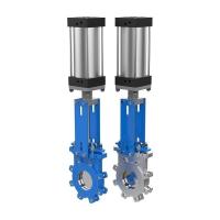 China Pneumatic Wafer Knife Gate Valve Ductile Iron Body SS304 Knife Plate With Solenoid Valve for Slurry Sewage Powder Pipeline for sale