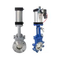 China Pneumatic Wafer Knife Gate Valve Ductile Iron Body SS304 Knife Plate With Solenoid Valve for Slurry Sewage Powder Pipeline for sale
