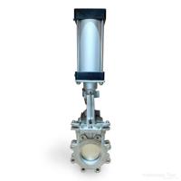 China Pneumatic Wafer Knife Gate Valve Ductile Iron Body SS304 Knife Plate With Solenoid Valve for Slurry Sewage Powder Pipeline for sale