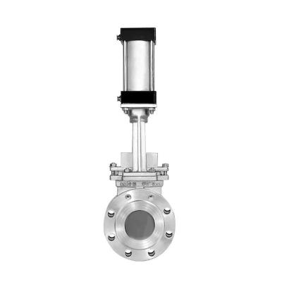 China Hot Selling Flanged Knife Pneumatic Gate Valve  Actuator for Wastewater Treatment Paper Industry for sale