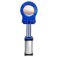 China Hot Selling Flanged Knife Pneumatic Gate Valve  Actuator for Wastewater Treatment Paper Industry for sale