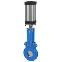 China Hot Selling Flanged Knife Pneumatic Gate Valve  Actuator for Wastewater Treatment Paper Industry for sale