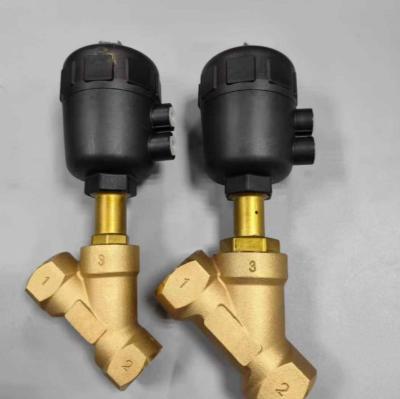China High Temperature Brass Pneumatic Angle Seat Valve Y Type Pneumatic Angle Valve for Textile Food Sterilization Equipment for sale