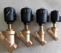 China High Temperature Brass Pneumatic Angle Seat Valve Y Type Pneumatic Angle Valve for Textile Food Sterilization Equipment for sale