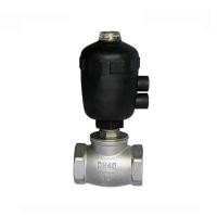 China 304 Stainless Steel T Type Pneumatic Angle Seat Valve DN15-DN65 PN16 180℃ Thread Air Operated Cut Off Valve for Steam Dryer for sale