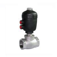 China 304 Stainless Steel T Type Pneumatic Angle Seat Valve DN15-DN65 PN16 180℃ Thread Air Operated Cut Off Valve for Steam Dryer for sale