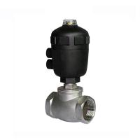 China 304 Stainless Steel T Type Pneumatic Angle Seat Valve DN15-DN65 PN16 180℃ Thread Air Operated Cut Off Valve for Steam Dryer for sale