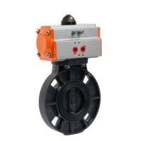 China UPVC Wafer Pneumatic Butterfly Valve EPDM Seat Anti-Corrosion Plastic Butterfly Valve for Chemical Sewage Pipeline for sale