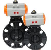 China UPVC Wafer Pneumatic Butterfly Valve EPDM Seat Anti-Corrosion Plastic Butterfly Valve for Chemical Sewage Pipeline for sale
