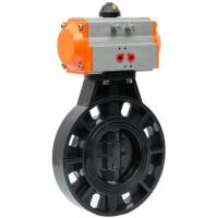 China UPVC Wafer Pneumatic Butterfly Valve EPDM Seat Anti-Corrosion Plastic Butterfly Valve for Chemical Sewage Pipeline for sale