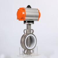 China Stainless Steel Wafer Pneumatic Butterfly Valve PTFE Seat Anti-Corrosion High Temperature Butterfly Valve for sale