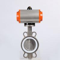 China Stainless Steel Wafer Pneumatic Butterfly Valve PTFE Seat Anti-Corrosion High Temperature Butterfly Valve for sale
