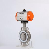 China Stainless Steel Wafer Pneumatic Butterfly Valve PTFE Seat Anti-Corrosion High Temperature Butterfly Valve for sale