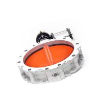China Pneumatic Double Flange Powder Butterfly Valve Aluminum Alloy Dust Valve with Limit Switch for Cement Silo Conveying System for sale