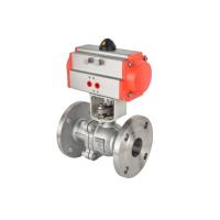 China Two Piece Flange Pneumatic Ball Valve SS316 CF8M PTFE Seal Explosion Proof Pneumatic Ball Valve Automatic Cut-off Valve for sale