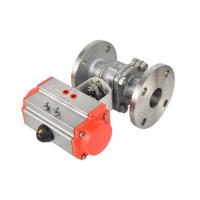 China Two Piece Flange Pneumatic Ball Valve SS316 CF8M PTFE Seal Explosion Proof Pneumatic Ball Valve Automatic Cut-off Valve for sale