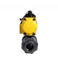 China UPVC Pneumatic Ball Valve Threaded Corrosion Resistant Pneumatic Actuated Plastic Ball Valve for Chemical Waste Water Treatment for sale