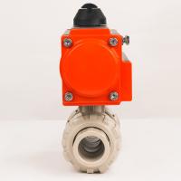 China PPH Double Union Socket Pneumatic Ball Valve Corrosion Resistant Plastic Ball Valve for Chemical Sewage Pipeline for sale