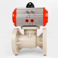 China Flange Type PPH Pneumatic Ball Valve Anti-Corrosion Plastic Automatic Shut Off Valve for Chemical Sewage Pipeline for sale