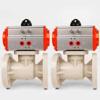 China Flange Type PPH Pneumatic Ball Valve Anti-Corrosion Plastic Automatic Shut Off Valve for Chemical Sewage Pipeline for sale