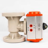 China Flange Type PPH Pneumatic Ball Valve Anti-Corrosion Plastic Automatic Shut Off Valve for Chemical Sewage Pipeline for sale