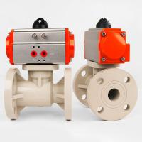 China Flange Type PPH Pneumatic Ball Valve Anti-Corrosion Plastic Automatic Shut Off Valve for Chemical Sewage Pipeline for sale