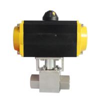 China Forged 3 Way Pneumatic Ball Valve High Pressure Stainless Steel NPT BSP Female Thread for Oil Gas Steam for sale