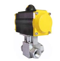 China Forged 3 Way Pneumatic Ball Valve High Pressure Stainless Steel NPT BSP Female Thread for Oil Gas Steam for sale