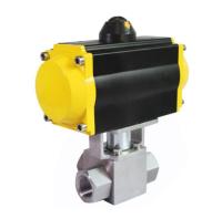 China Forged 3 Way Pneumatic Ball Valve High Pressure Stainless Steel NPT BSP Female Thread for Oil Gas Steam for sale