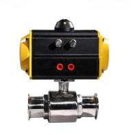 China Food Grade 2 Way Stainless Steel Sanitary Pneumatic Ball Valve Tri Clamp Quick Connection Sanitary Ball Valve for sale