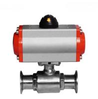 China Food Grade 2 Way Stainless Steel Sanitary Pneumatic Ball Valve Tri Clamp Quick Connection Sanitary Ball Valve for sale