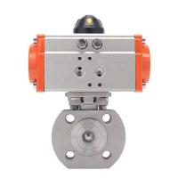 China Compact Italian Style Wafer Pneumatic Ball Valve SS304 PN16 Two Way Wafer Ball Valve for Water Gas Oil Pipeline for sale