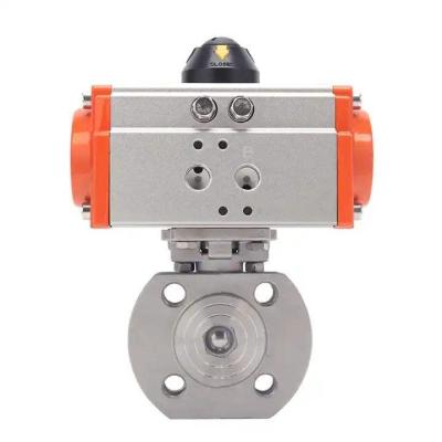 China Compact Italian Style Wafer Pneumatic Ball Valve SS304 PN16 Two Way Wafer Ball Valve for Water Gas Oil Pipeline for sale