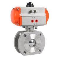 China Compact Italian Style Wafer Pneumatic Ball Valve SS304 PN16 Two Way Wafer Ball Valve for Water Gas Oil Pipeline for sale