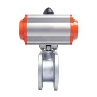 China Compact Italian Style Wafer Pneumatic Ball Valve SS304 PN16 Two Way Wafer Ball Valve for Water Gas Oil Pipeline for sale