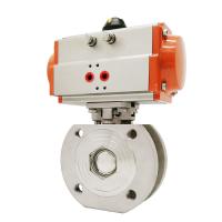 China Compact Italian Style Wafer Pneumatic Ball Valve SS304 PN16 Two Way Wafer Ball Valve for Water Gas Oil Pipeline for sale