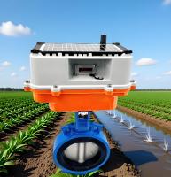 China Smart Butterfly Electric Water Valve Solar Panel Digital Screen Control for Precision Agriculture for sale