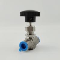 China SUS316 Stainless Steel Straight Female Thread Needle Valve Knurled Black Plastic Handwheel Instrument Needle Globe Valve for sale