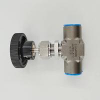 China SUS316 Stainless Steel Straight Female Thread Needle Valve Knurled Black Plastic Handwheel Instrument Needle Globe Valve for sale