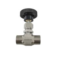 China SUS316 Stainless Steel Straight Female Thread Needle Valve Knurled Black Plastic Handwheel Instrument Needle Globe Valve for sale