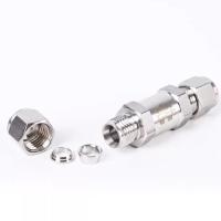 China 316L Stainless Steel Double Ferrule Check Valve High Pressure Instrument One Way Non Return Valve for Gas Liquid Pipeline for sale