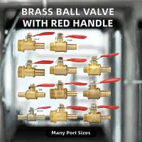 China Brass Ball Valve Male Thread to Hose Barb Quick Connect Water Oil Gas Manual Shut Off Ball Valve With Red Handle for sale